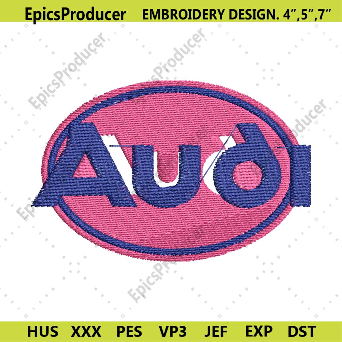 Audi Pastel Logo Embroidery File Logo Car Download File - Inspire Uplift