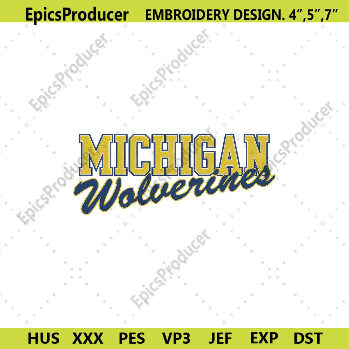 Michigan Wolverines Wordmark Logo Machine Embroidery, Michig | Inspire ...