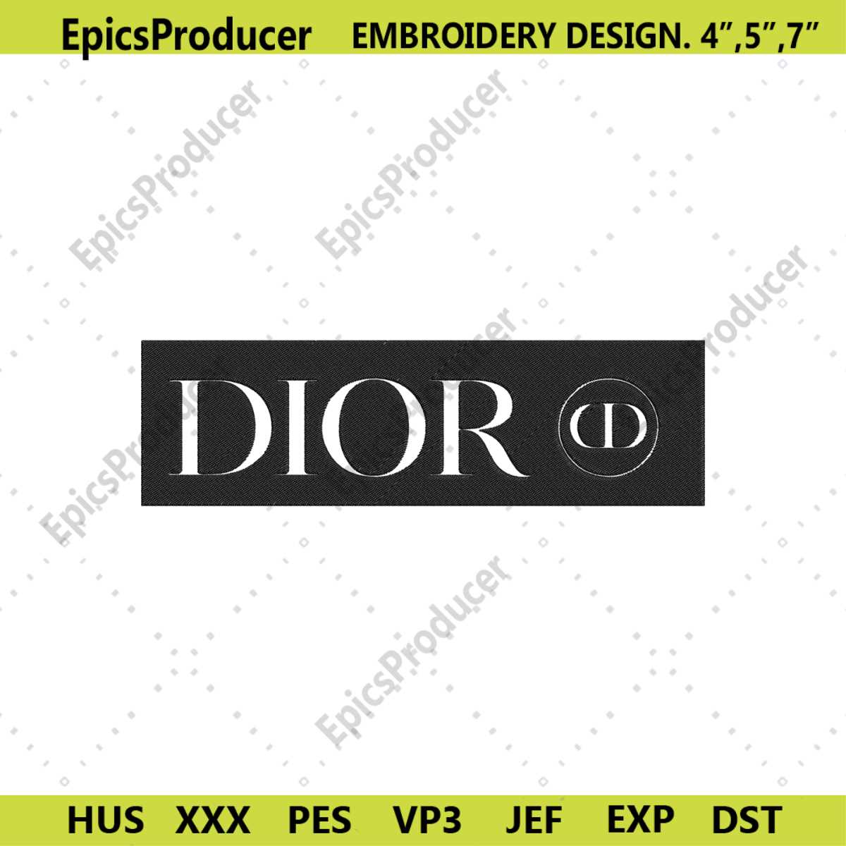 Dior Symbol Black Background Embroidery Instant Download - Inspire Uplift