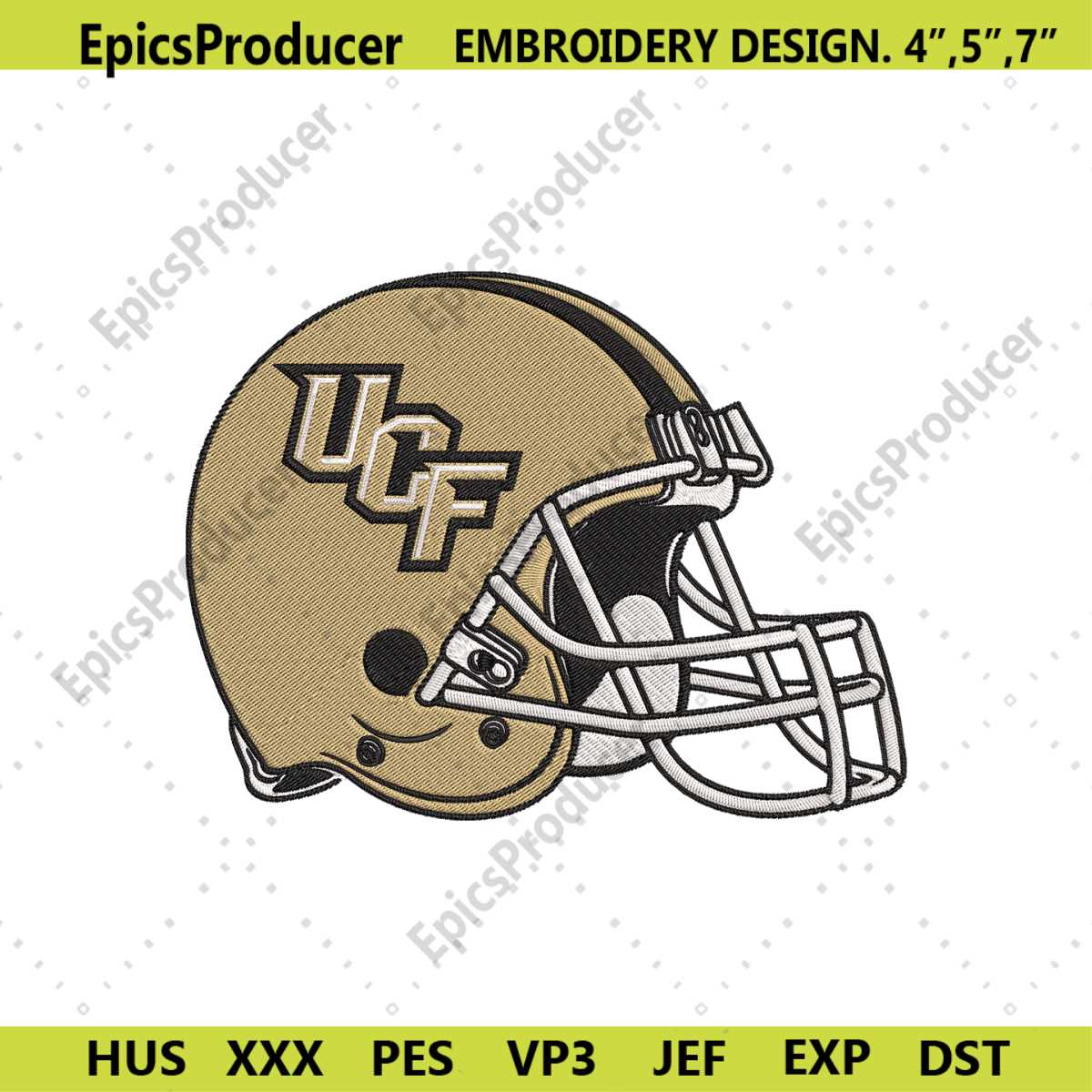UCF Knights Helmet Embroidery Instant Download. | Inspire Uplift