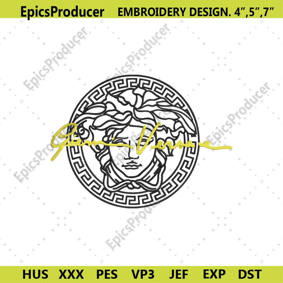 Gianni Versace Authentic Logo Embroidery Instant Download | Inspire Uplift