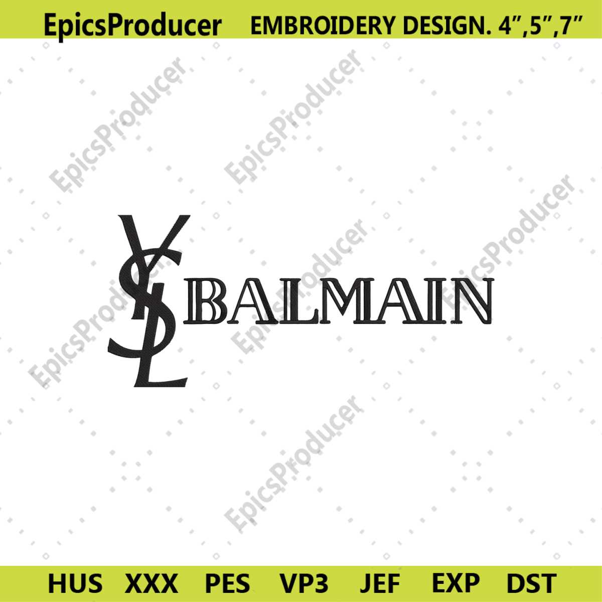 YSL Bailmain Outlines Logo Embroidery Instant Download | Inspire Uplift