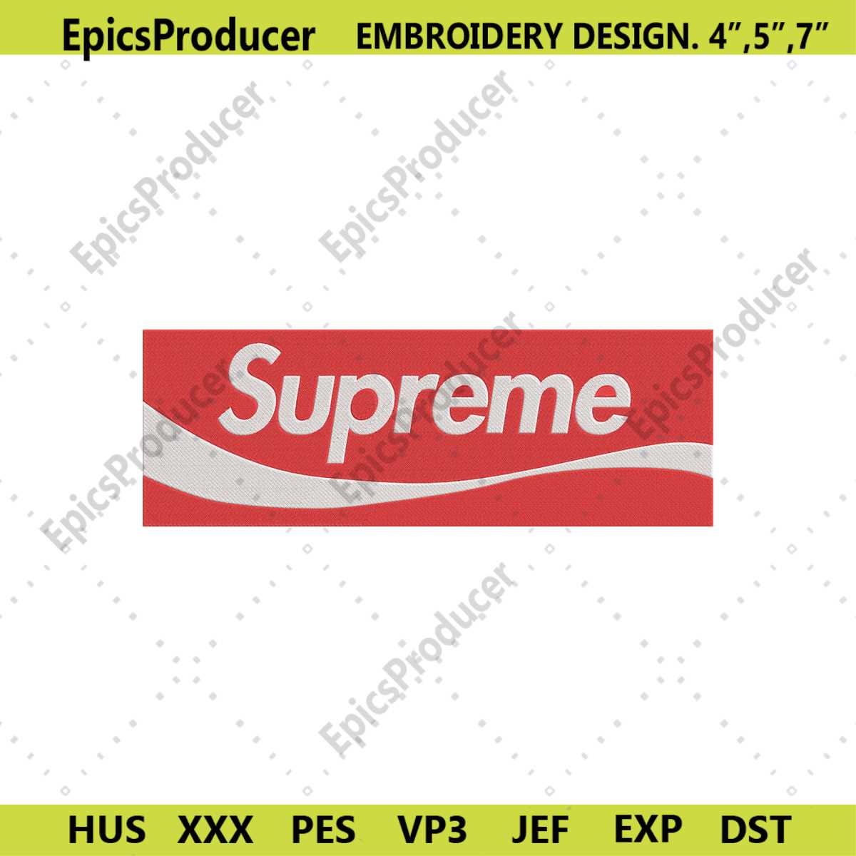 Supreme X Coca Cola Background Logo Embroidery Design Downlo | Inspire ...