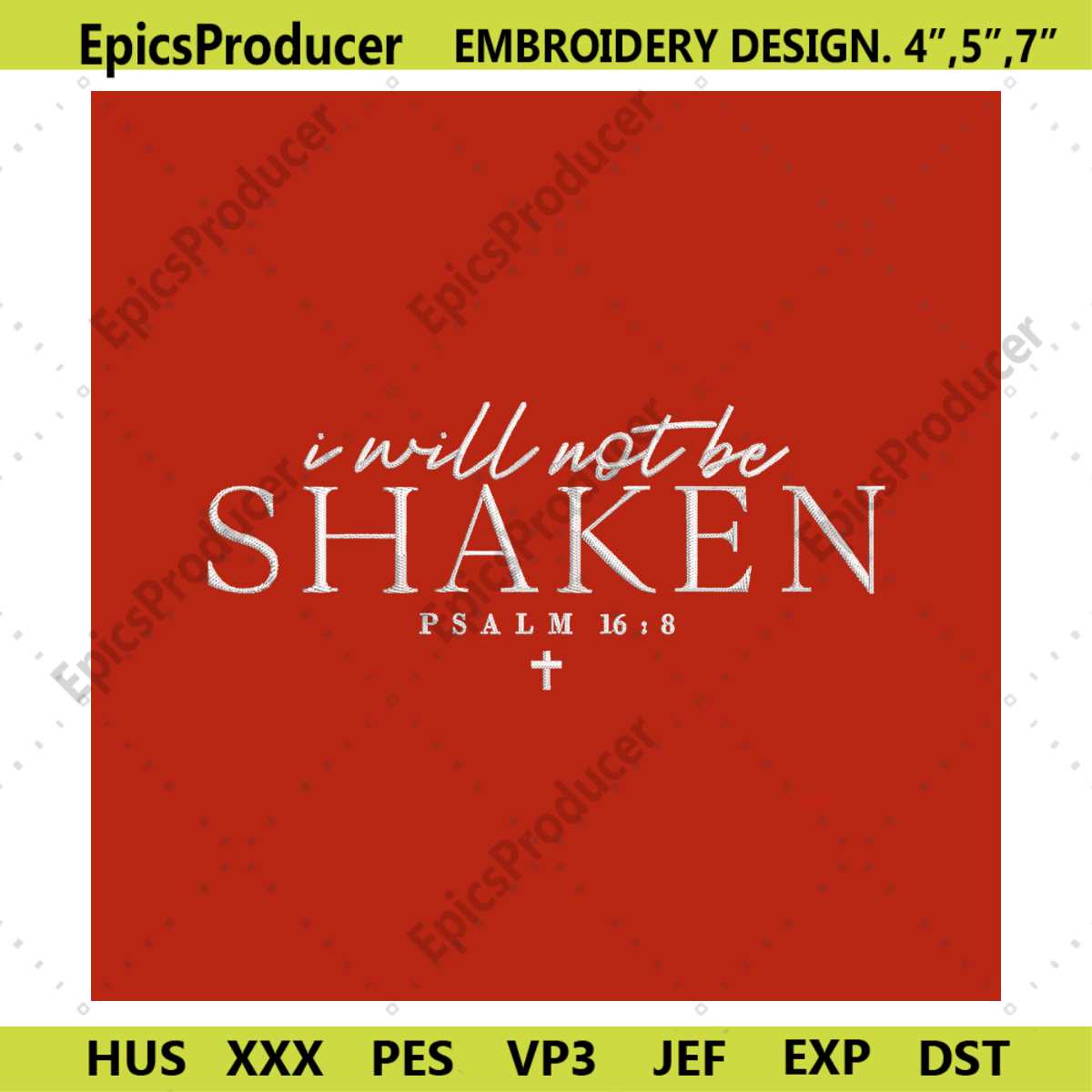 I Will Not Be Shaken Embroidery Design Instant Download, Chr | Inspire ...