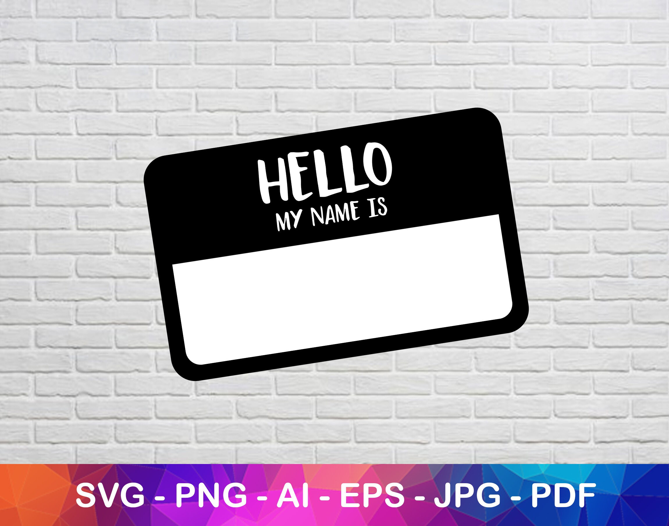 Hello My Name is Svg, Newborn Name Tag Cut File for Cricut | Inspire Uplift