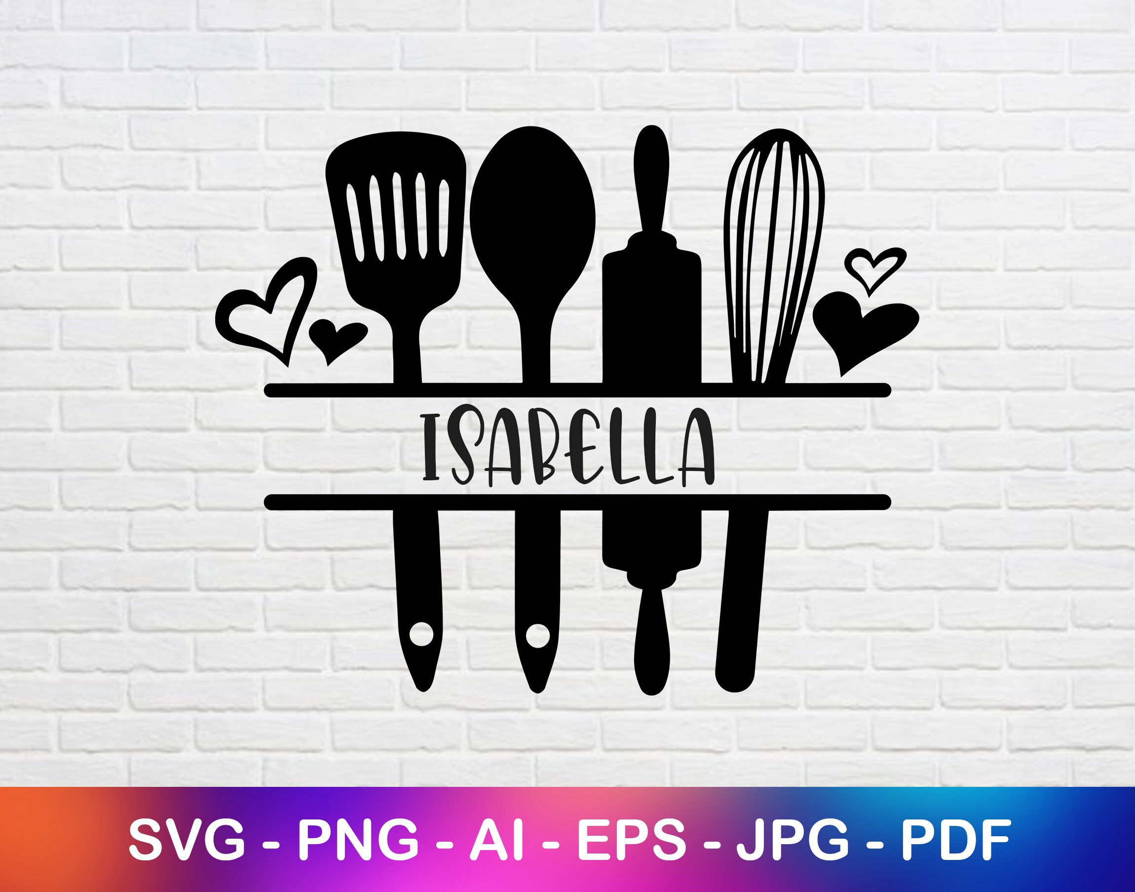 Kitchen Monogram Svg, Cooking and Baking Svg, Kitchen Utensi | Inspire ...