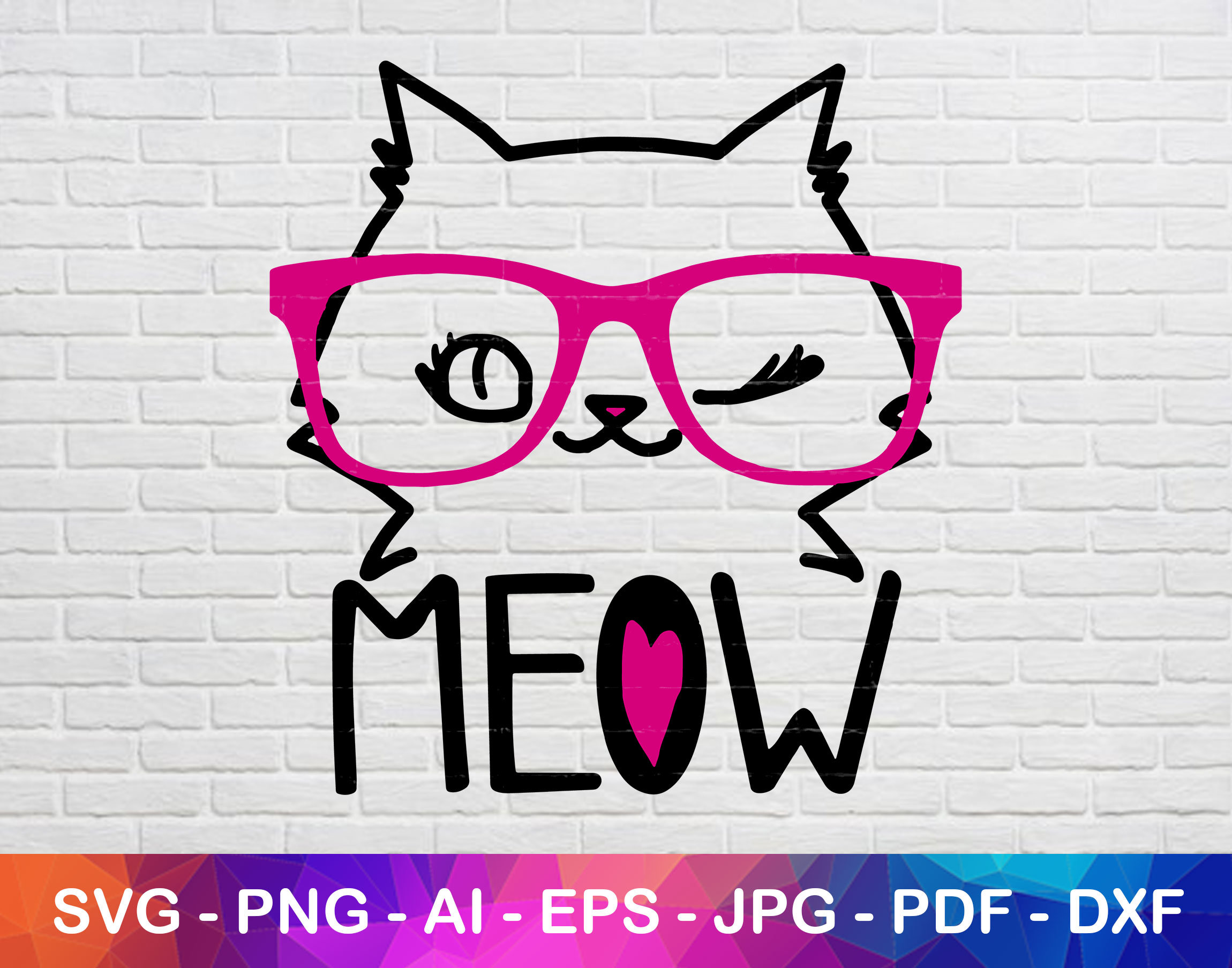 Meow Logo Svg, Nursery Svg File, Cute Cat Saying Png, Dxf, P - Inspire ...
