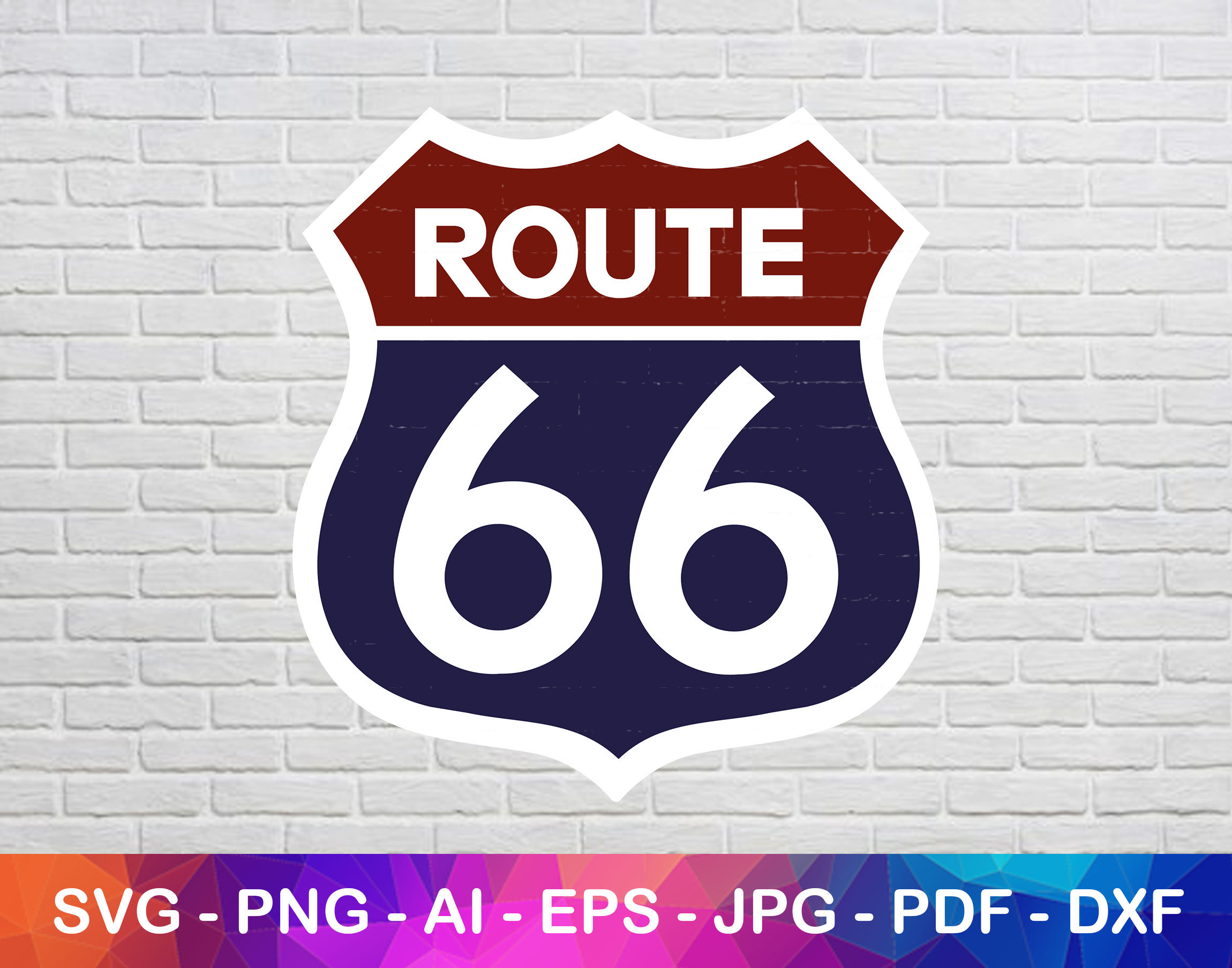 Route 66 Svg, Highway Sign Vector Clipart Illustration Dxf, - Inspire ...