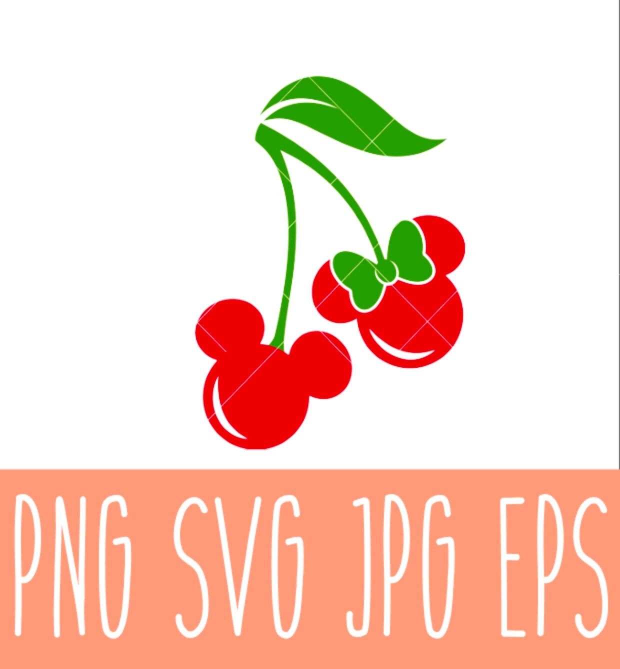 Cherry Ears Svg, Cricut, Silhouette Vector Cut File, Mouse E | Inspire ...