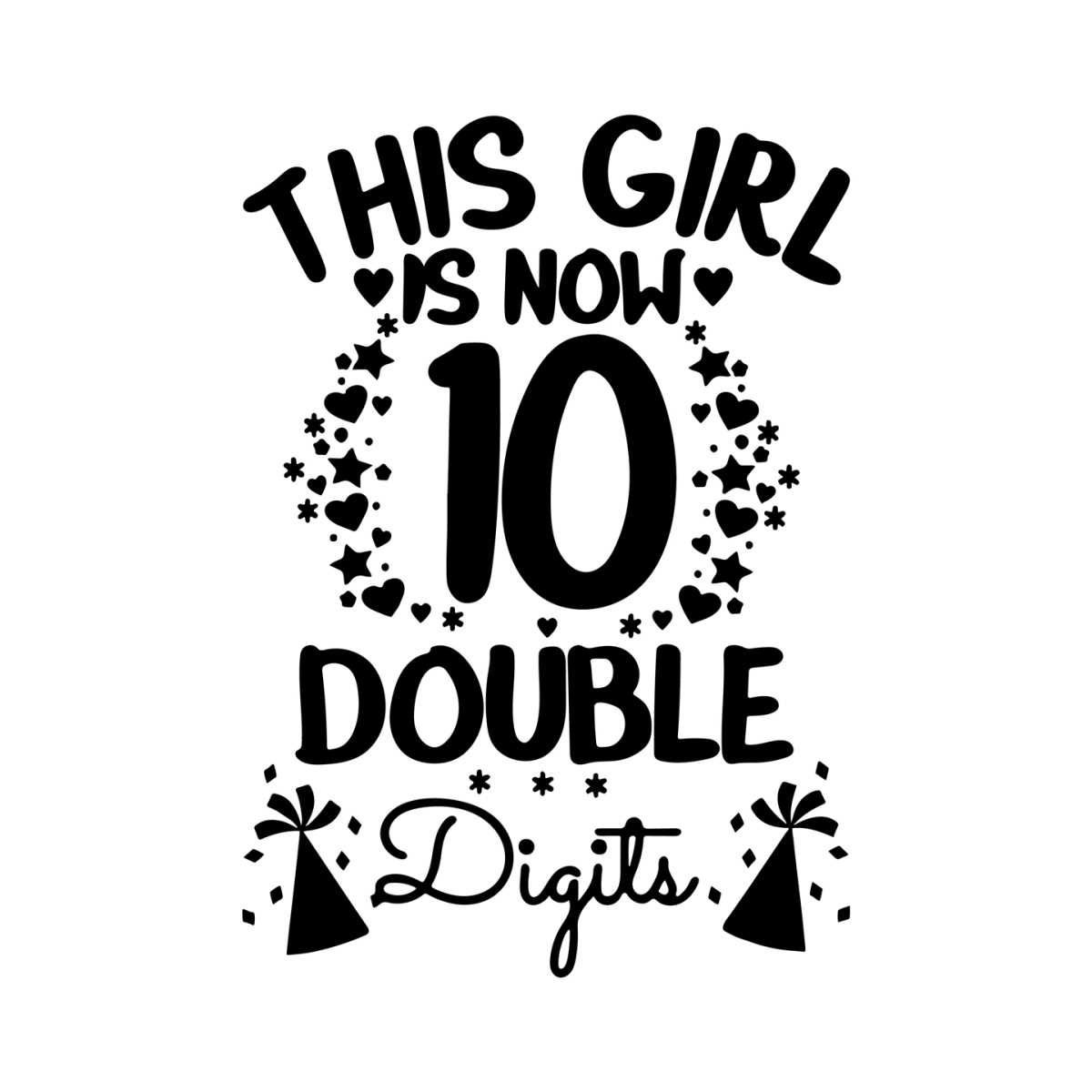 This Girl Is Now 10 Double Digits Svg, Birthday Svg, 10 Year - Inspire ...