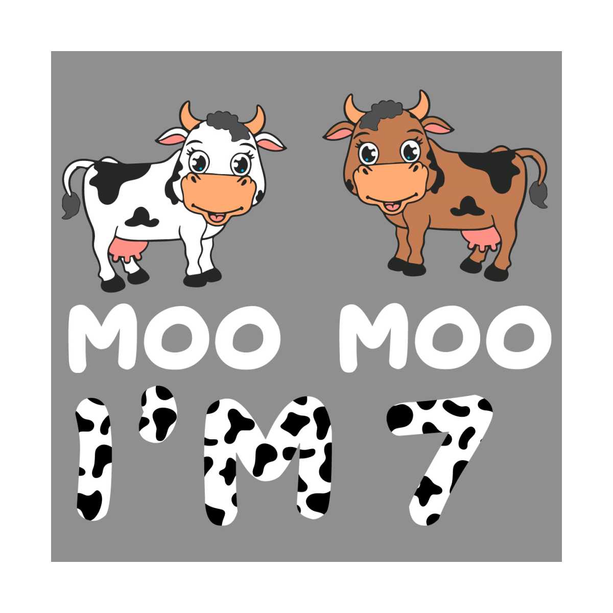 Birthday Moo Moo Im 7 Svg, Birthday Svg, Cute Cow Svg, Cow S - Inspire ...
