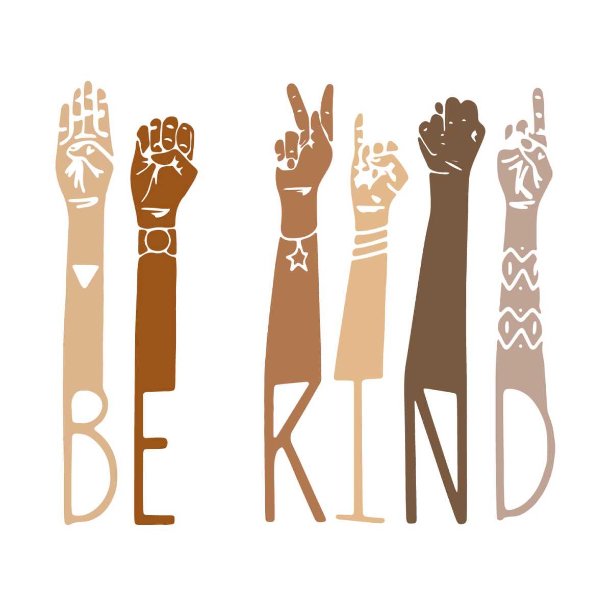 Be Kind Brown Hands Svg, Juneteenth Svg, Sign Language Svg, - Inspire ...