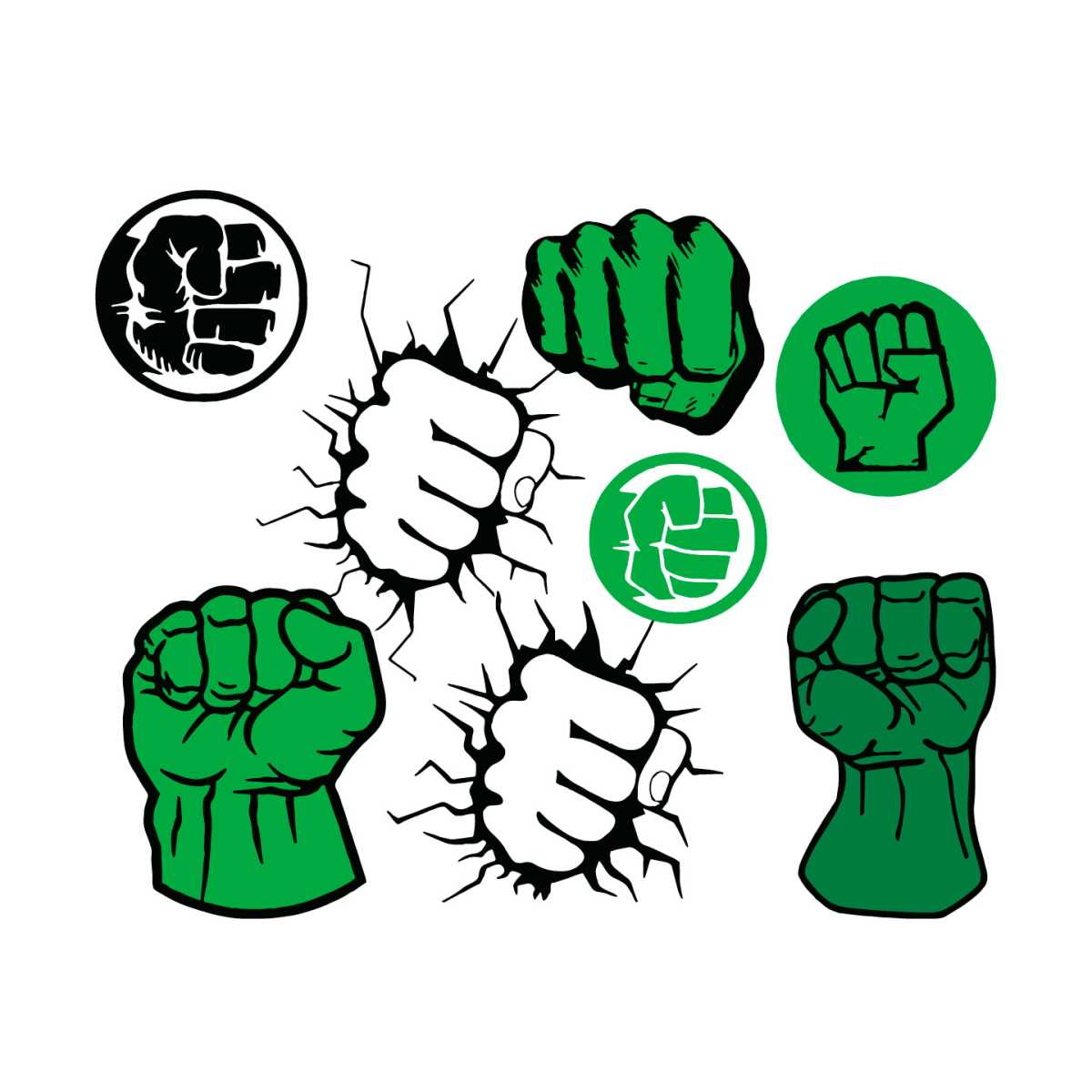 Hulk Smash Hand Green Hand Bundle Svg - Inspire Uplift