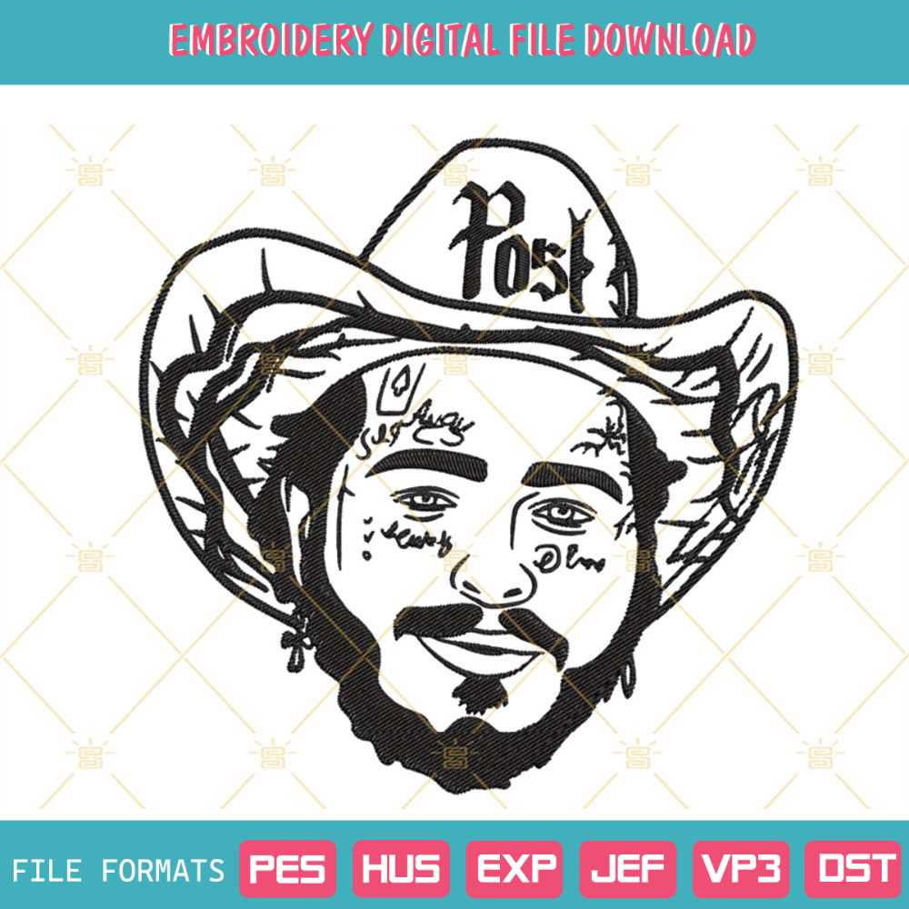 Post Malone Embroidery Designs, Rapper Embroidery Files | Inspire Uplift