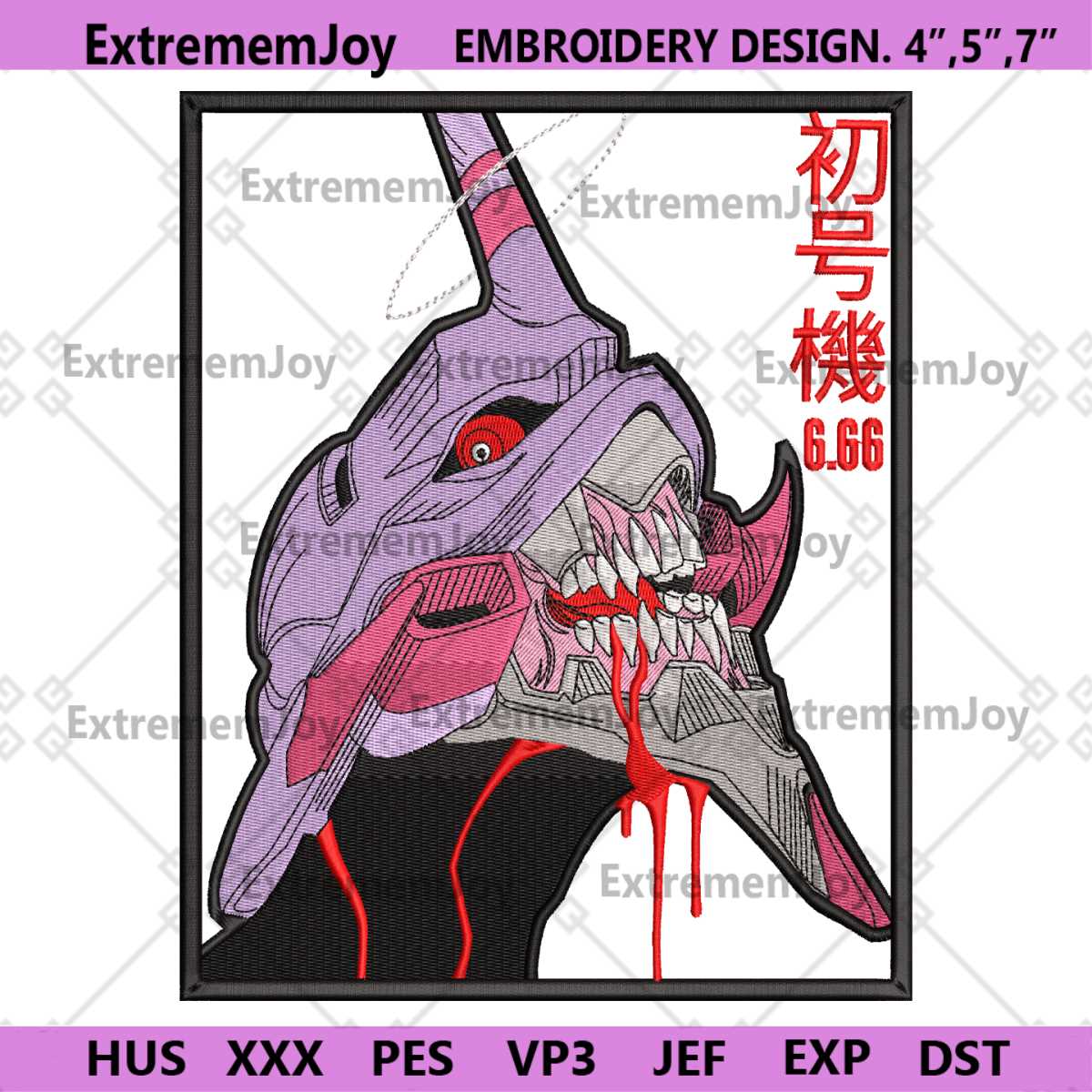 EVA 01 RENDER Embroidery Design Neon Genesis Evangelion Embr - Inspire ...