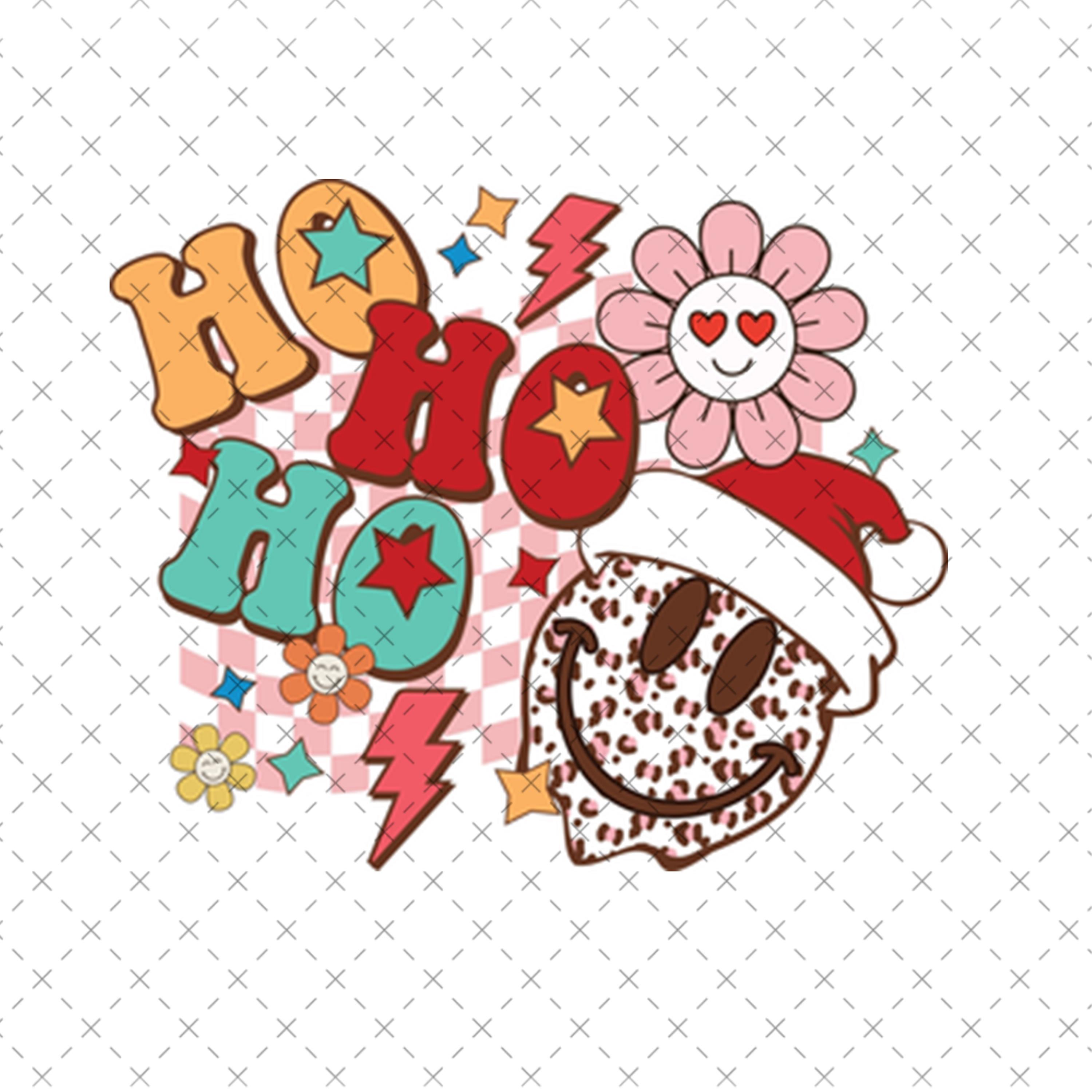 Ho Ho Ho With Smile Face Christmas Sublimation PNG | Inspire Uplift