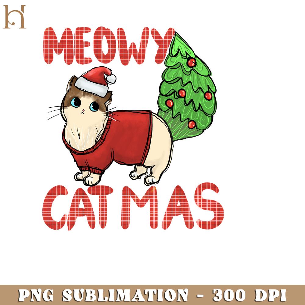 Mewy Cat Mas Funny Cat Christmas PNG Sublimation | Inspire Uplift