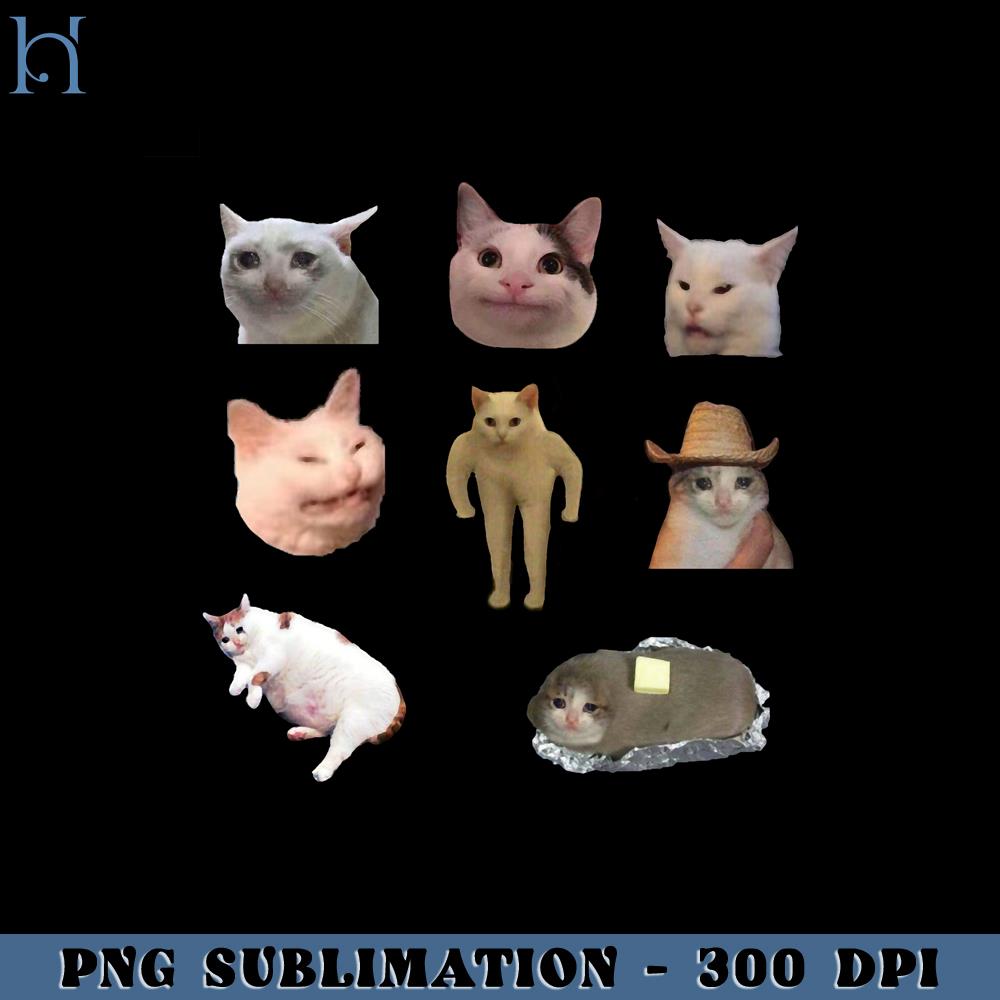 Cat Meme Sticker Bundle PNG Download | Inspire Uplift