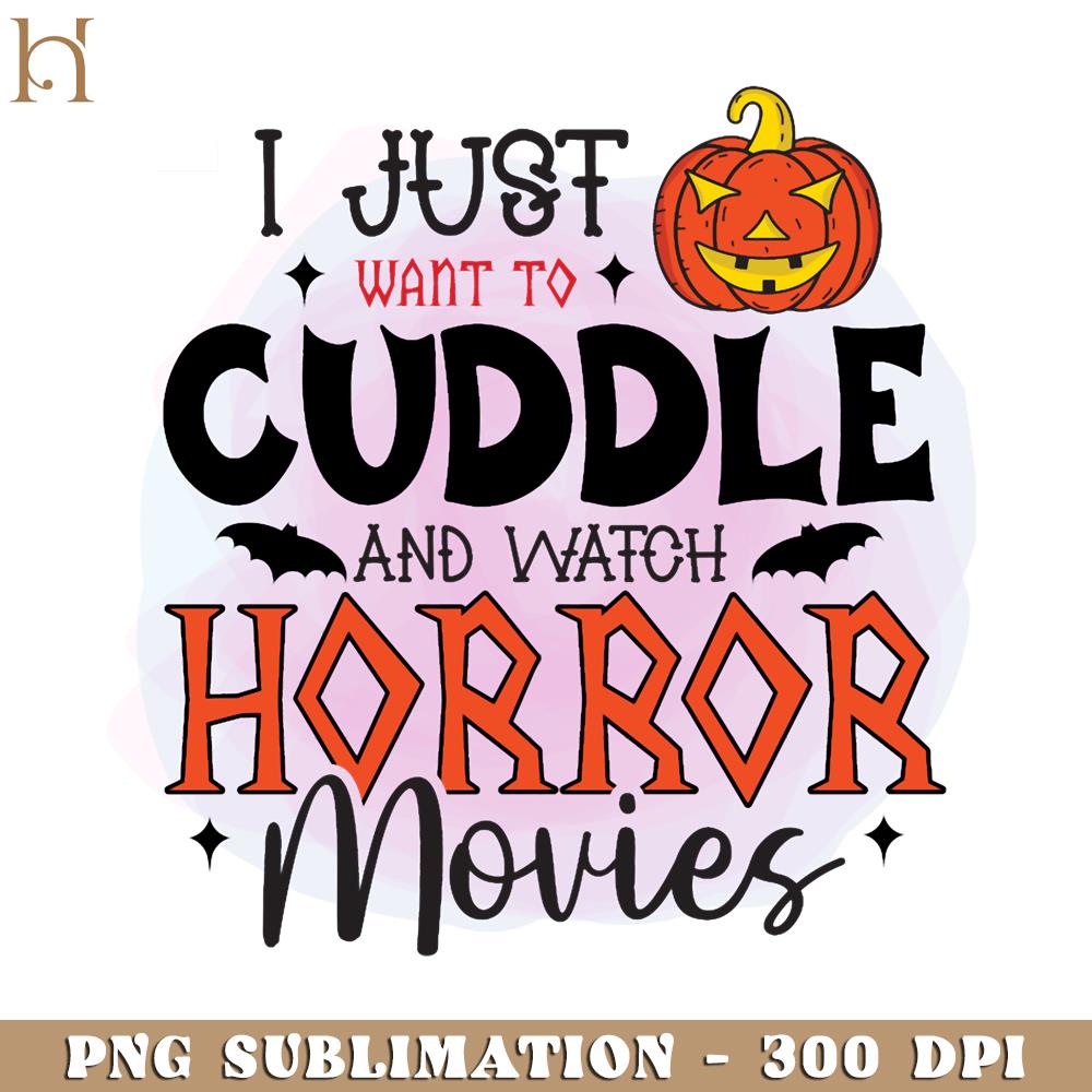 Cuddle and Watch Horror Movies Funny Movie PNG | Inspire Uplift