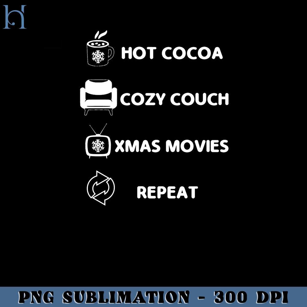 Hot Cocoa Cozy Christmas Movies Funny logo meme Funny Movie | Inspire ...