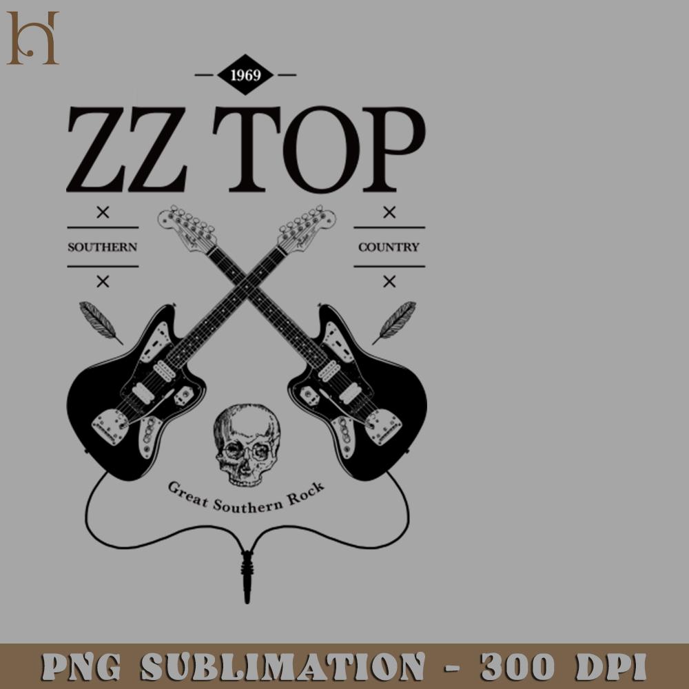 ZZ Top Guitar Vintage Logo PNG Download | Inspire Uplift