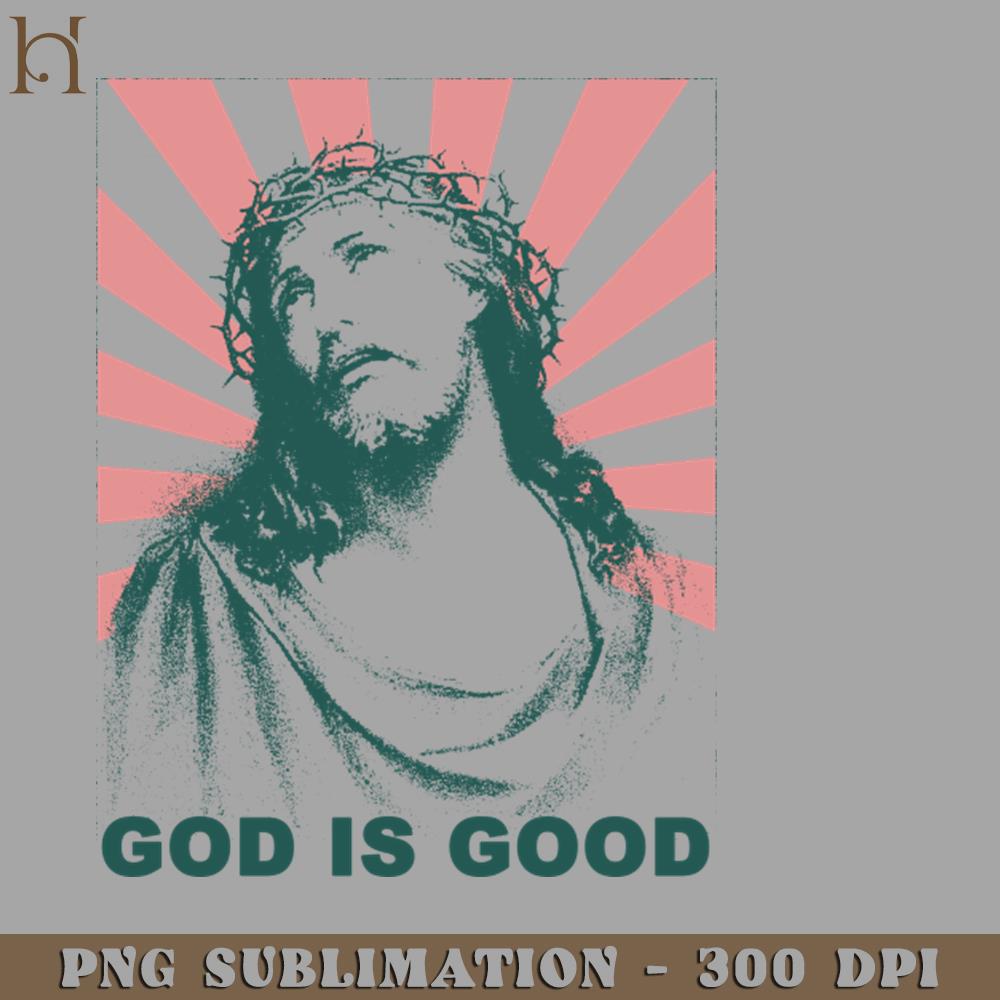 vintage retro jesus god is good PNG Download | Inspire Uplift