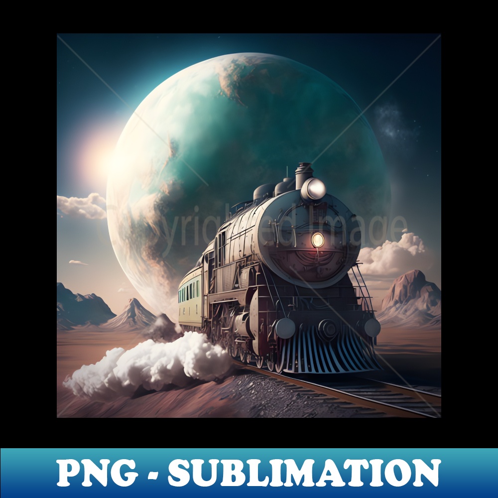 Train space planet futuristic railroad SciFi - PNG Sublimati | Inspire ...