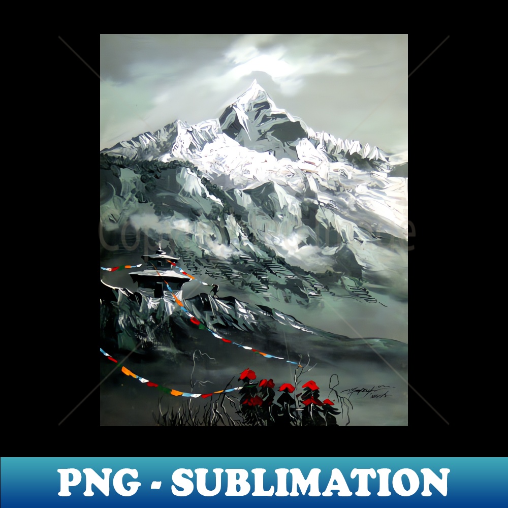 Panoramic View Of Mountain Everest - PNG Sublimation Digital | Inspire ...