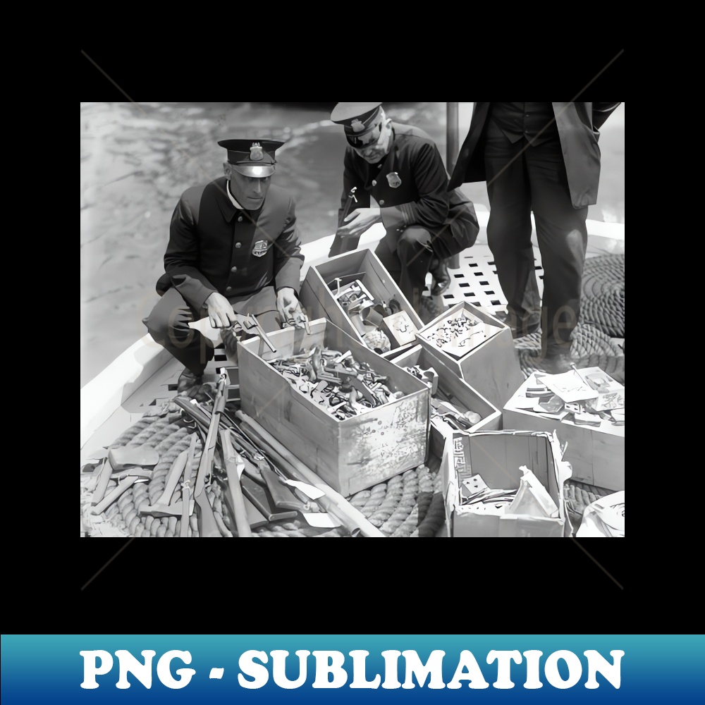Police Show Gun Stash 1923 Vintage Photo - Premium Sublimati | Inspire ...