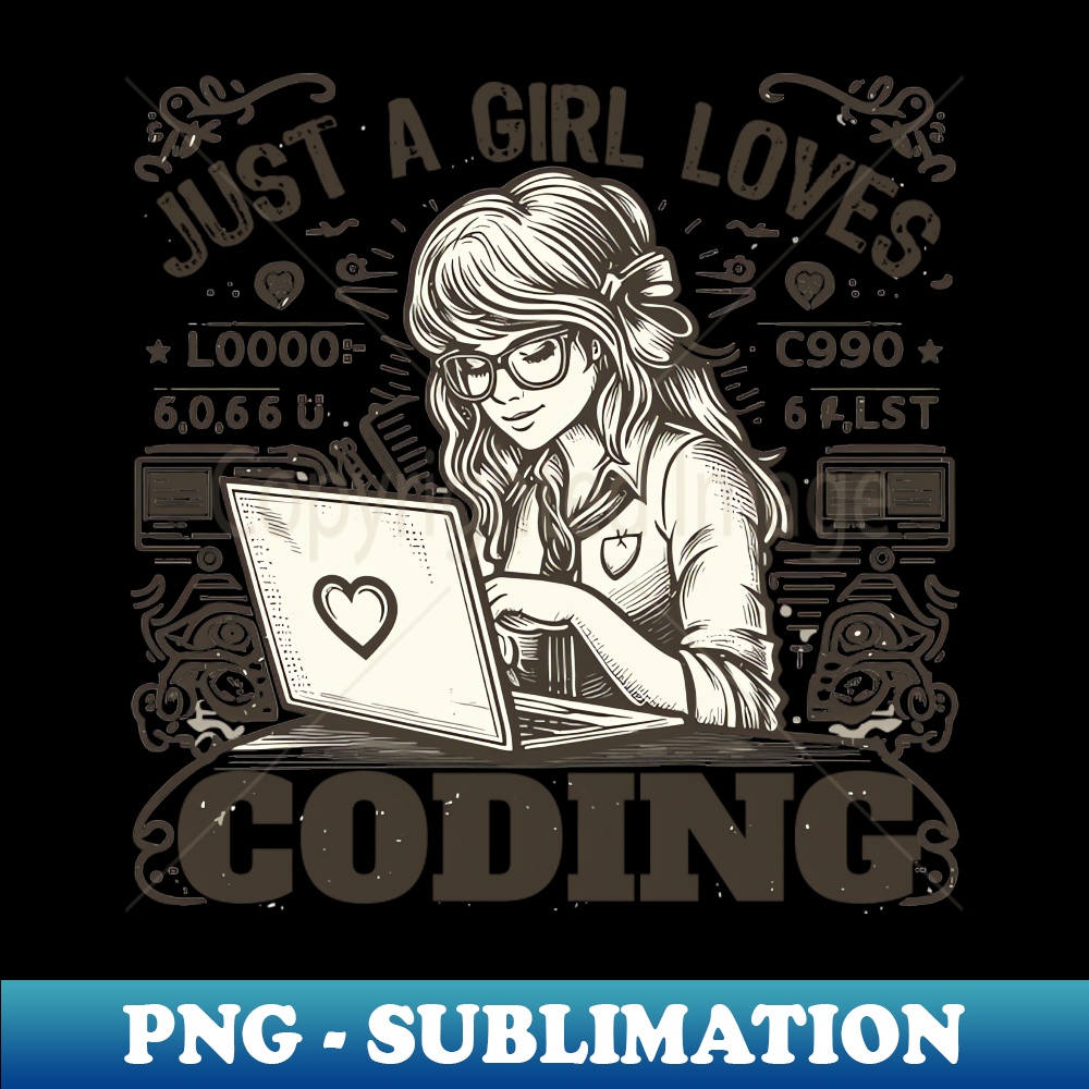 girl working with laptop just girl who love coding - Vintage | Inspire Uplift