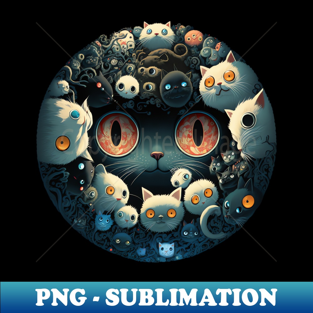 Creepy Kawaii Alien Cat Infestation - Retro PNG Sublimation - Inspire ...