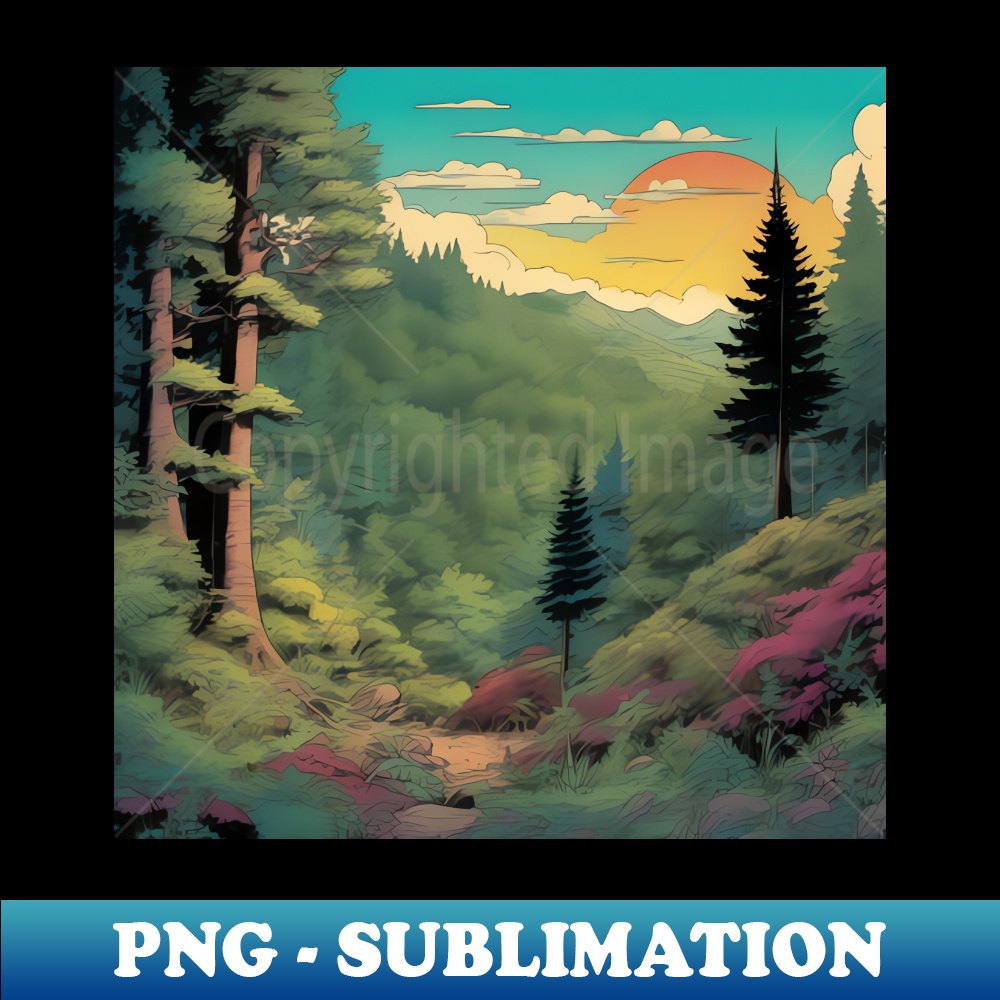 Forest Sunset Theme - Aesthetic Sublimation Digital File - P | Inspire ...