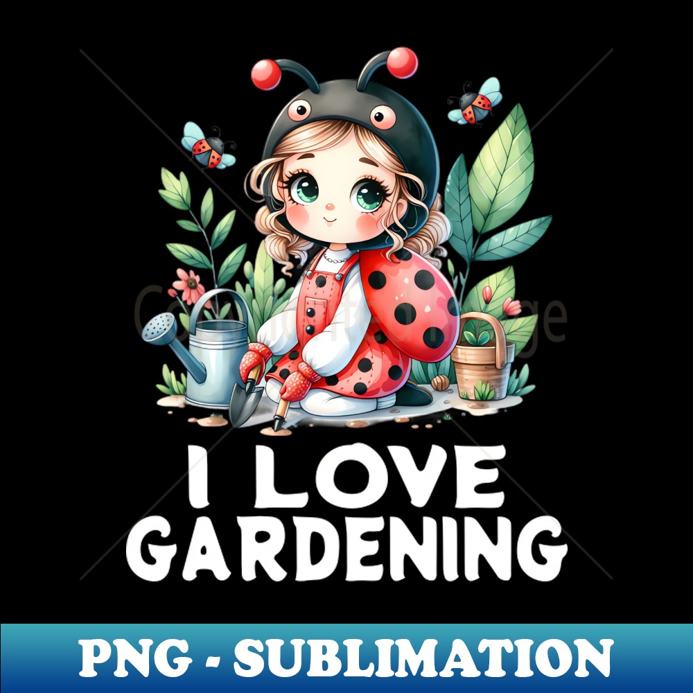 cute girl ladybug who little gardener I love gardening lover | Inspire ...