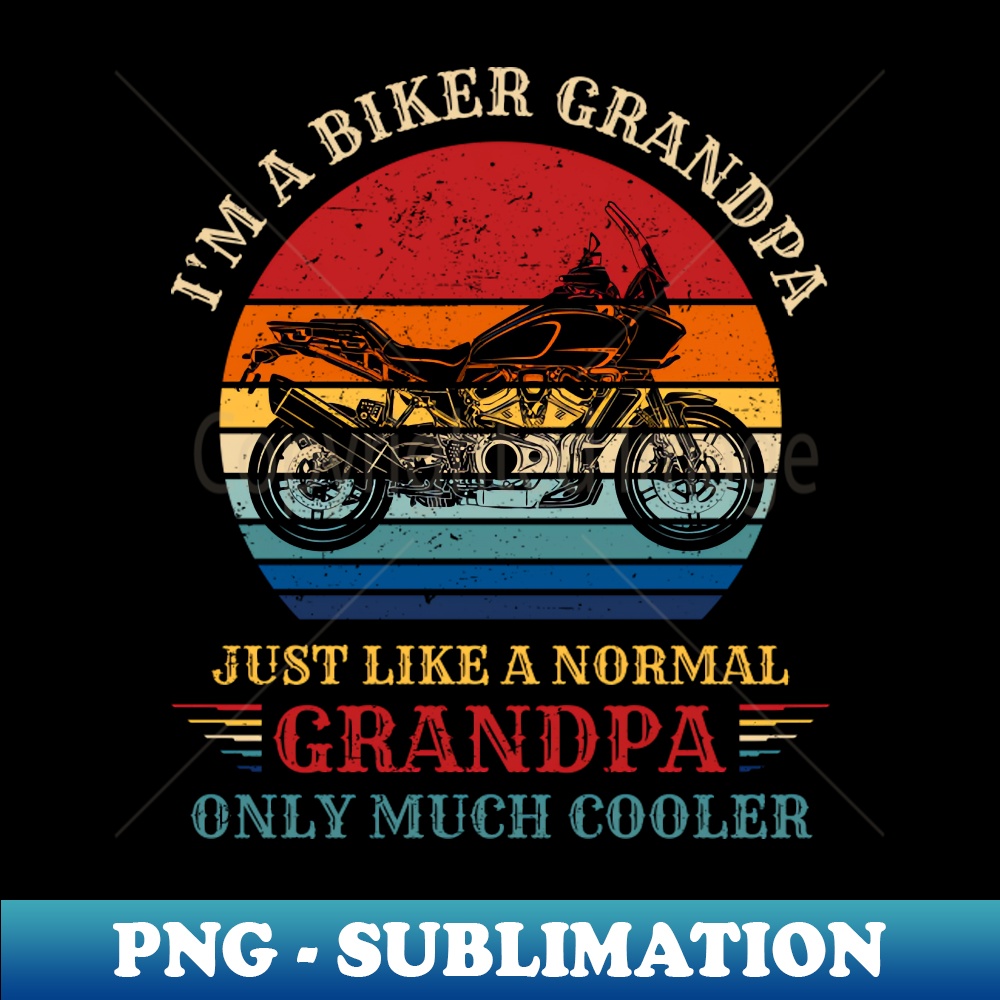 Biker Grandpa Like a Normal Grandpa only Cooler - Retro PNG | Inspire ...