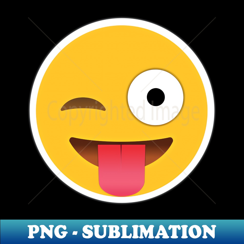 Winking Face with Tongue Emoji - PNG Transparent Sublimation | Inspire ...