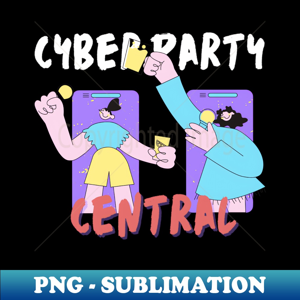 Cyber Party Central - PNG Transparent Sublimation Design - S | Inspire ...