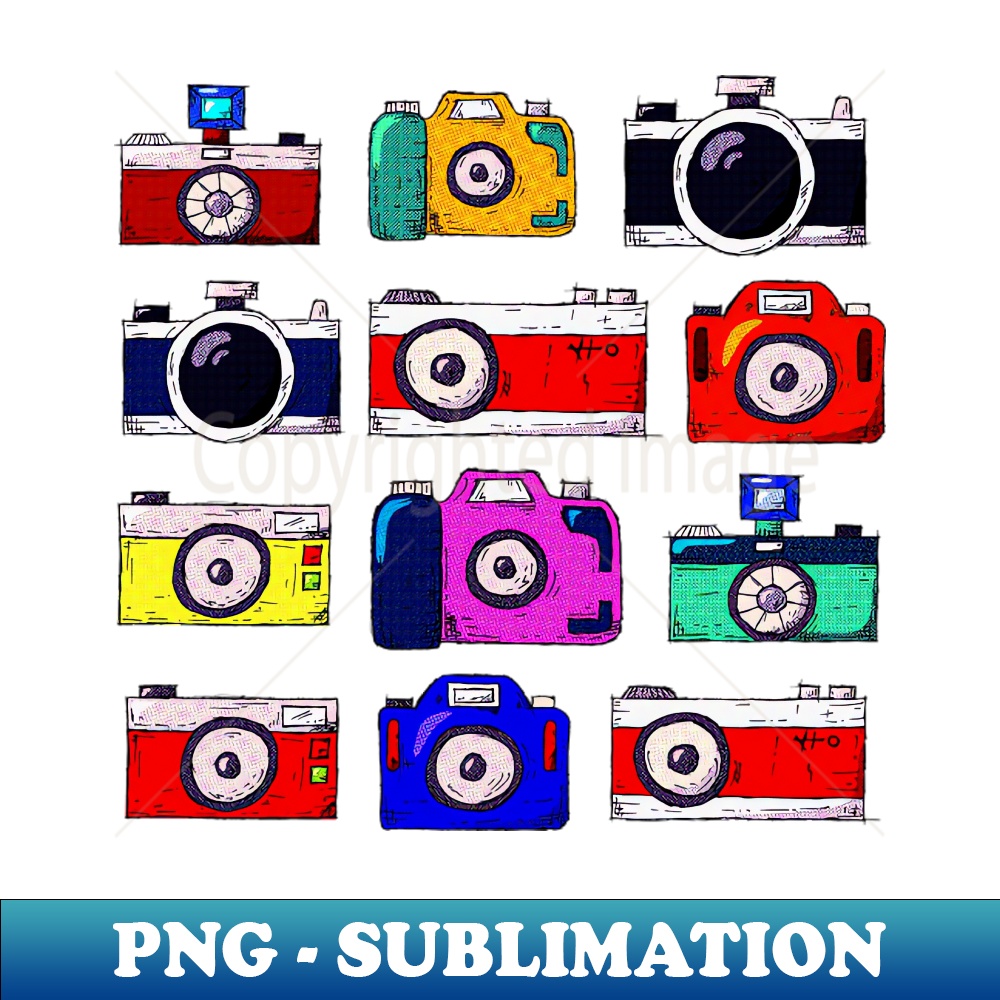 Colorful Retro Cameras - Instant Sublimation Digital Downloa | Inspire ...