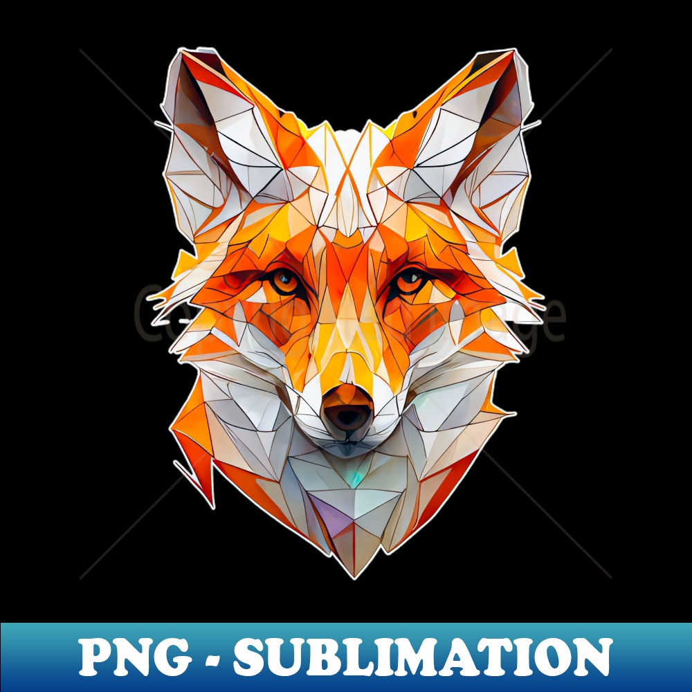 Low Poly Red Fox Design - PNG Transparent Sublimation File - - Inspire ...