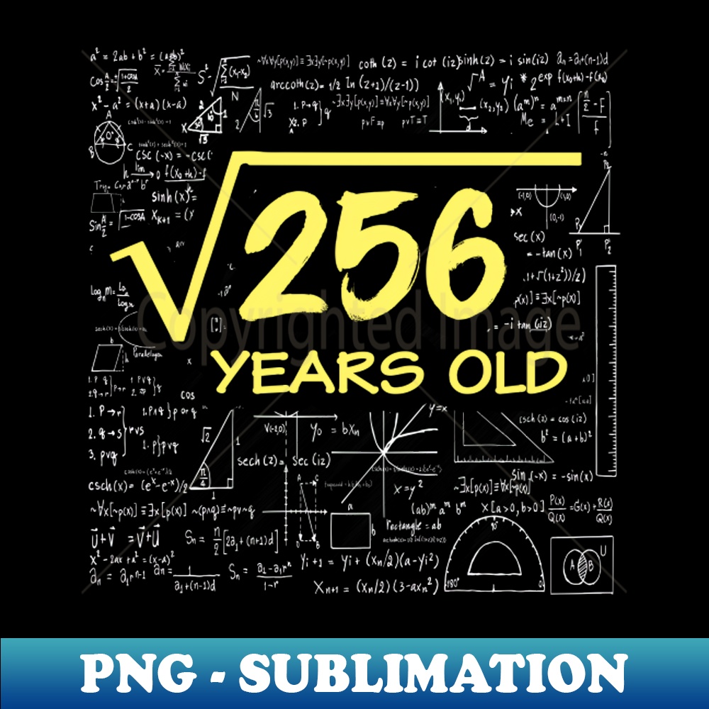 Square Root 16th Birthday 16 Years Old Math Lover - Digital | Inspire ...