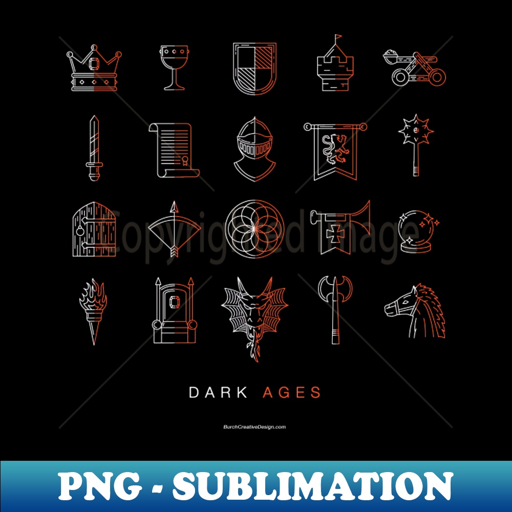 Dark Ages Knight Theme Symbols Icons - Artistic Sublimation - Inspire ...