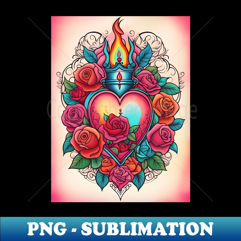 Sacred Heart - Premium PNG Sublimation File - Boost Your Suc | Inspire Uplift