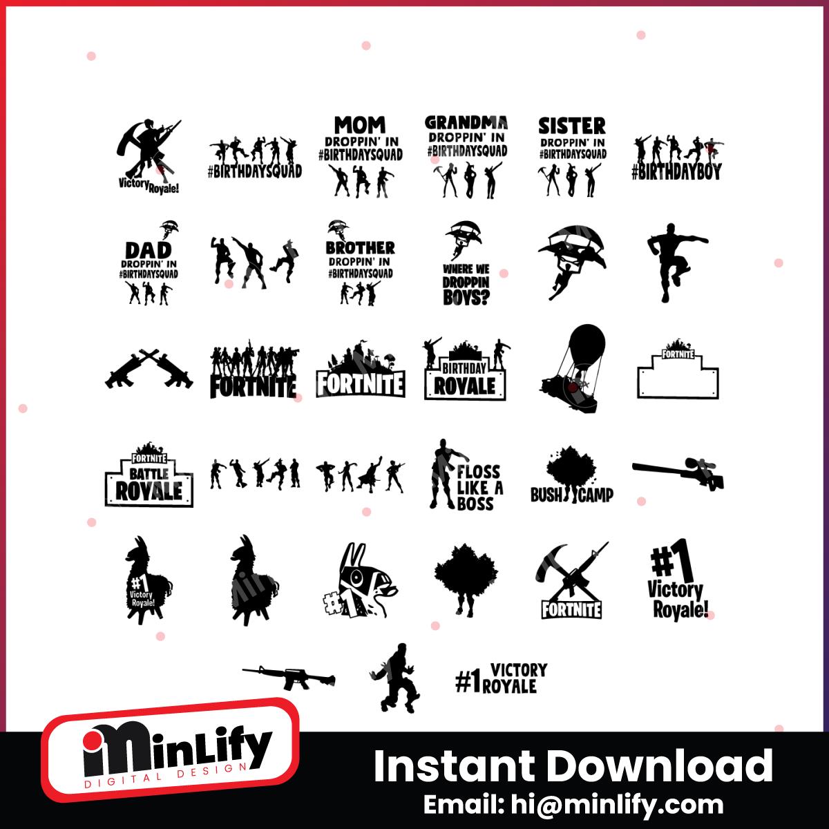 Vintage Fortnite Battle Royale SVG Bundle | Inspire Uplift