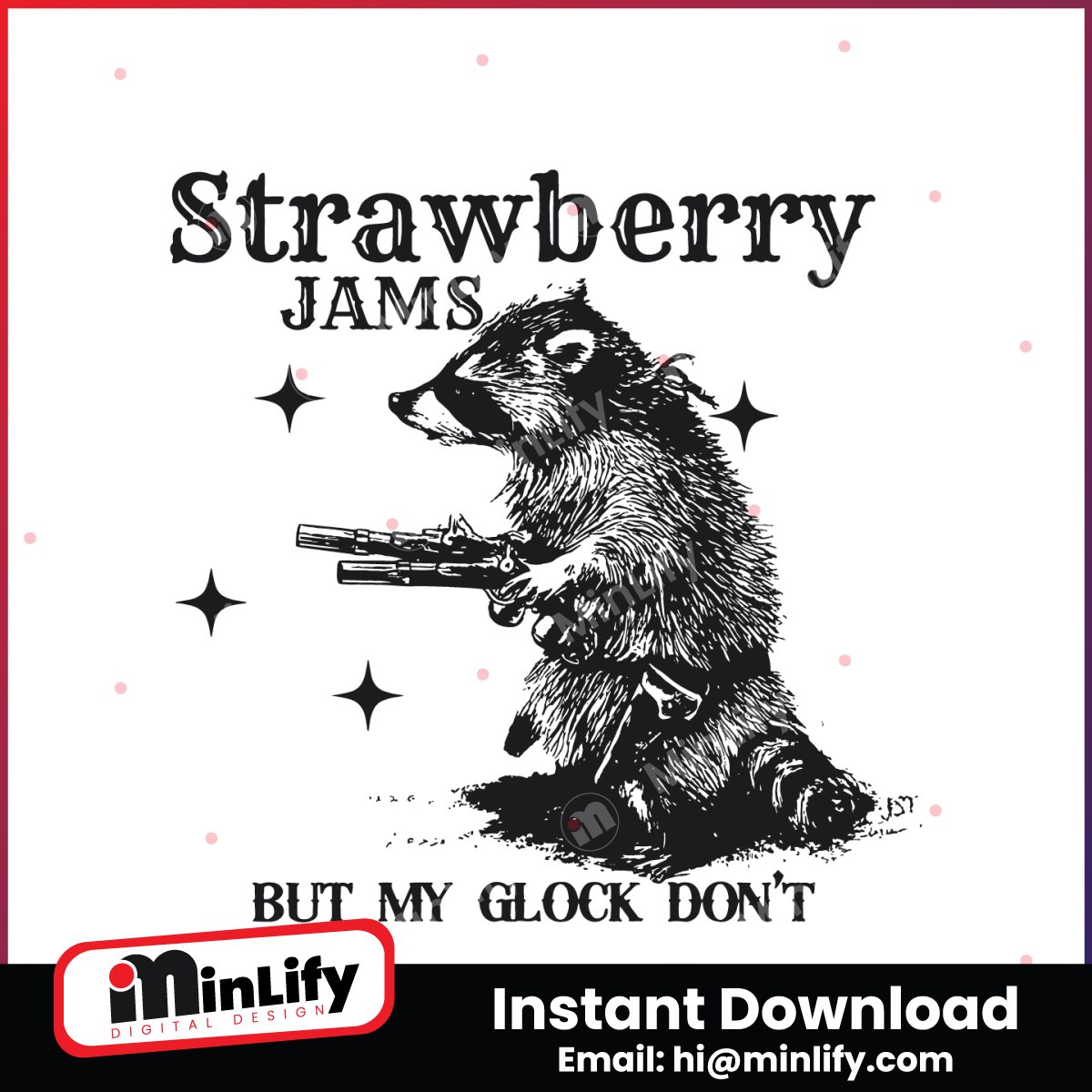 Retro Strawberry Jams But My Glock Dont Raccoon SVG | Inspire Uplift