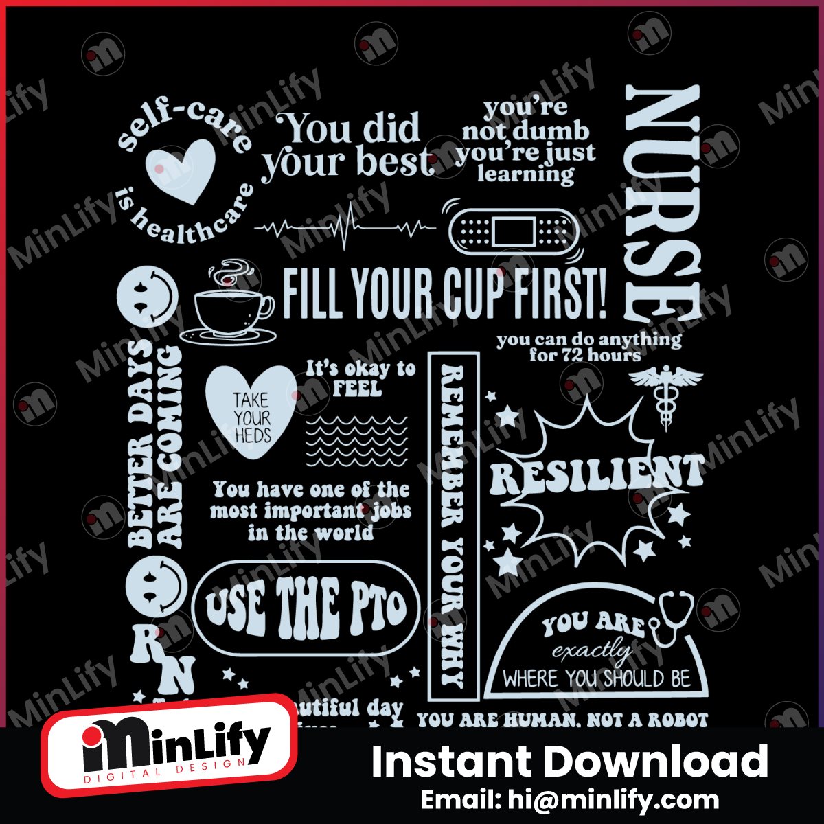 Healthcare Essentials Fill Your Cup First SVG - Inspire Uplift