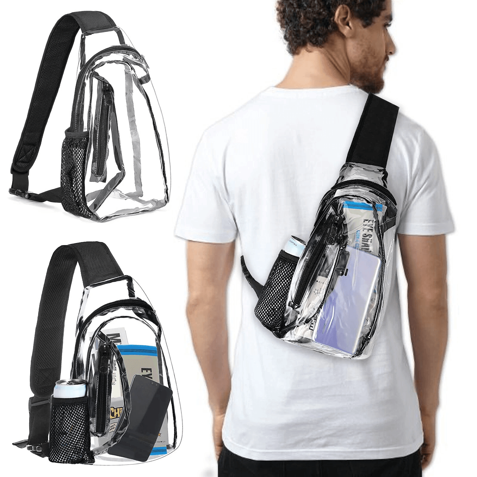 Clear PVC Sling Bag for Men & Women – Waterproof | Inspire Uplift