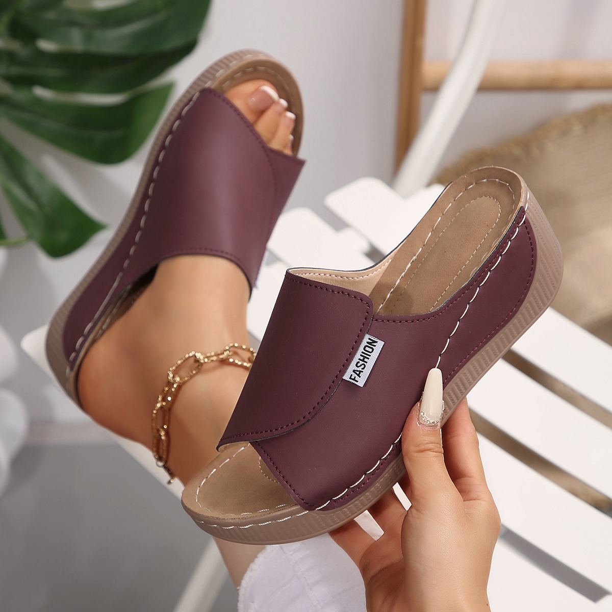 Women's Summer Wedge Sandals Open Toe Breathable Slides | Inspire Uplift