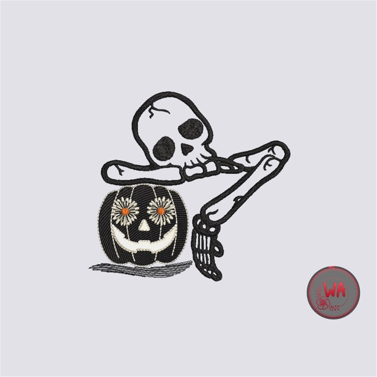Skeleton Embroidery Design, Relaxing Skeleton machine embroi - Inspire ...
