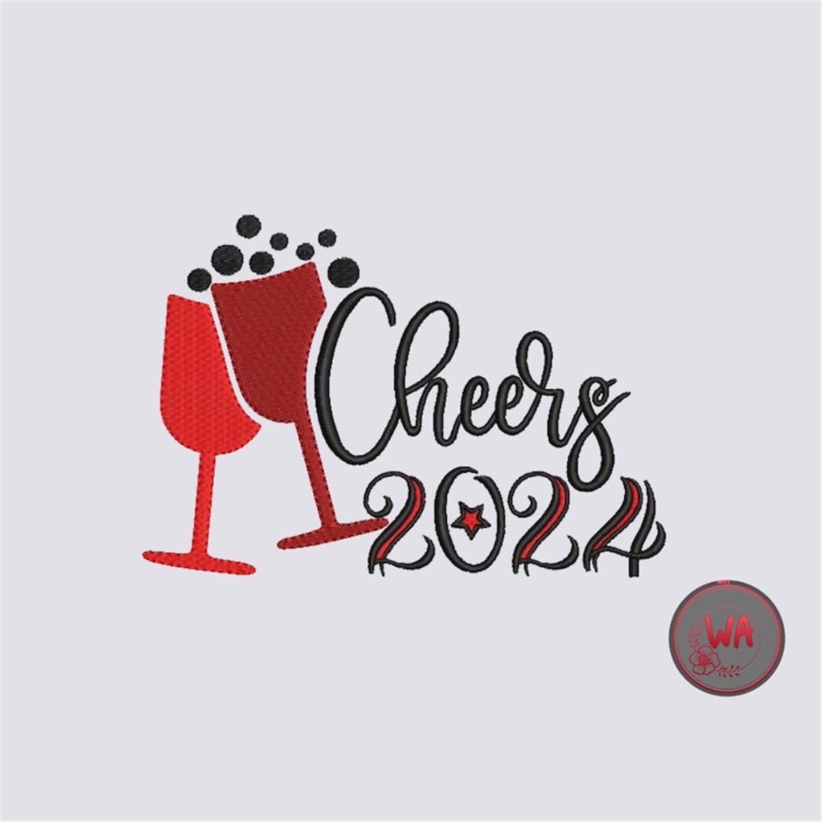 New year embroidery design, Cheers to 2024 embroidery machin | Inspire ...