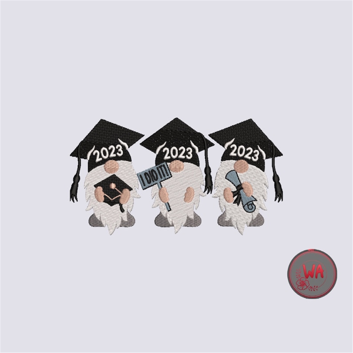 Gnome Graduation Embroidery Design, Graduation Embroidery Ma - Inspire ...