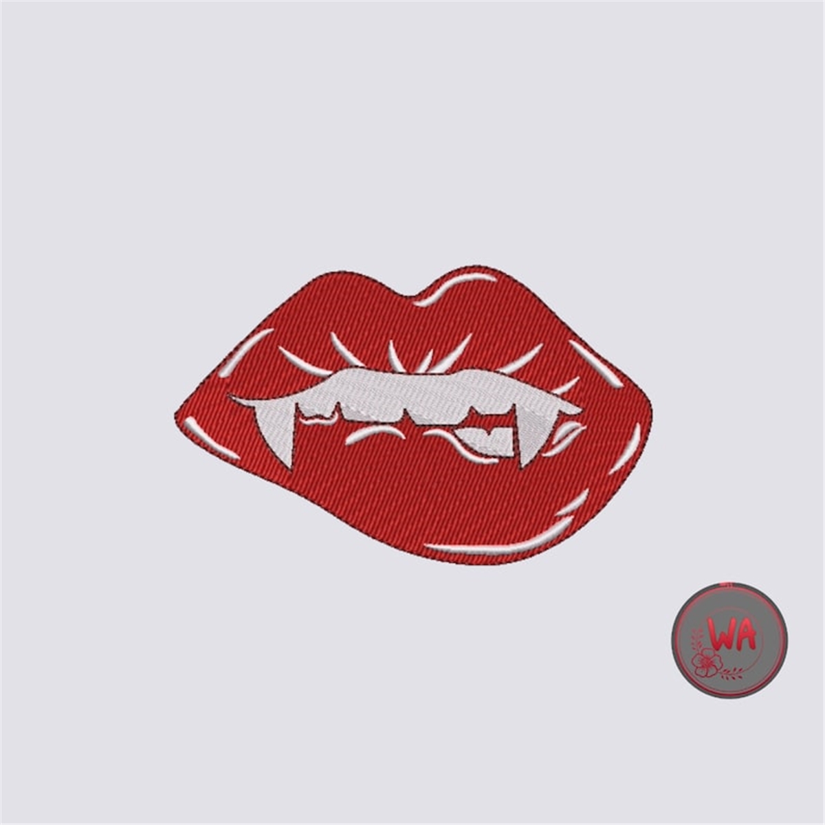 Vampire Lips Embroidery Design, Mouth biting lips machine em - Inspire ...